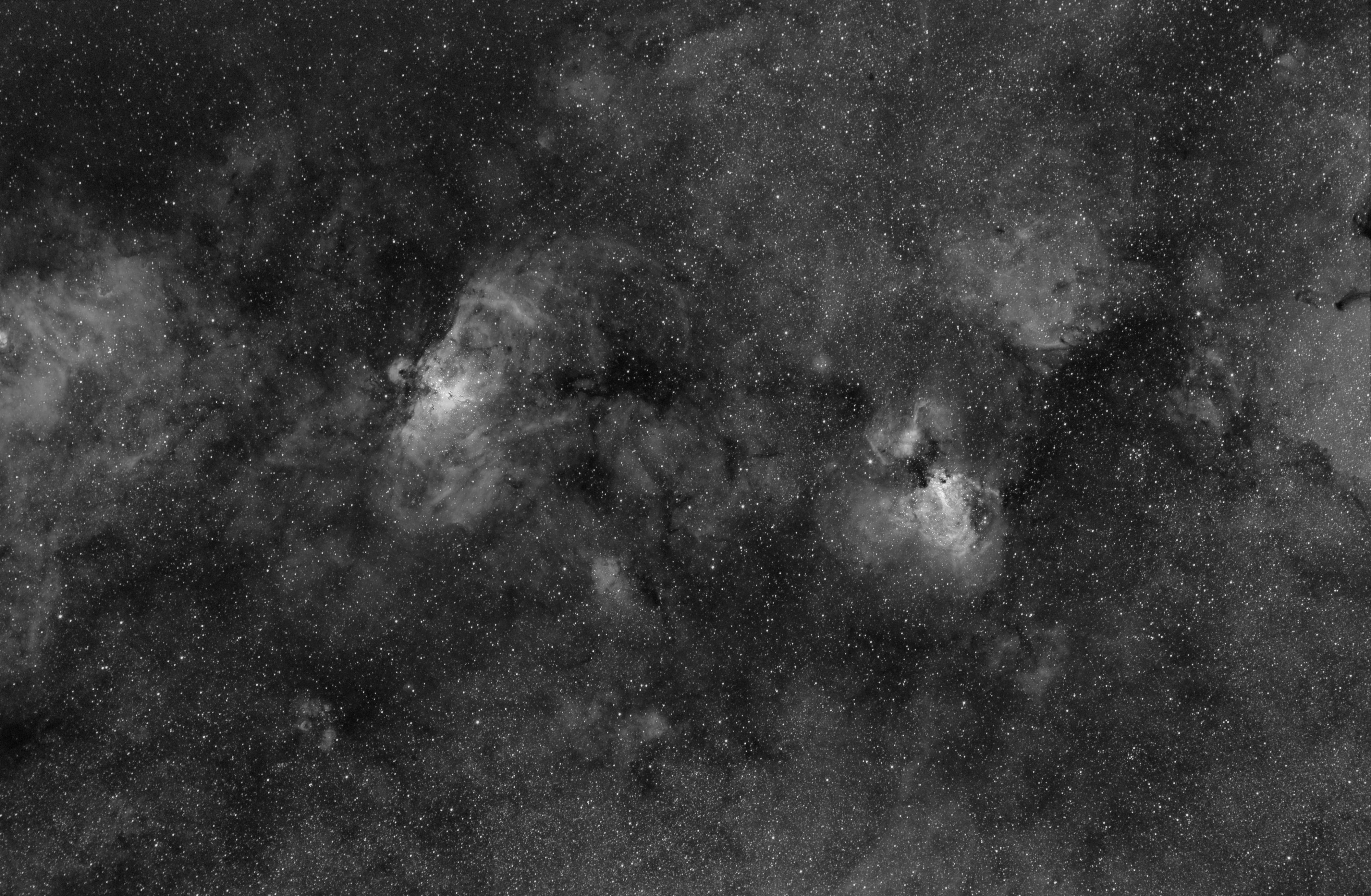 Astronomers Do It In The Dark - An Eagle and a Swan in Hydrogen Alpha ...